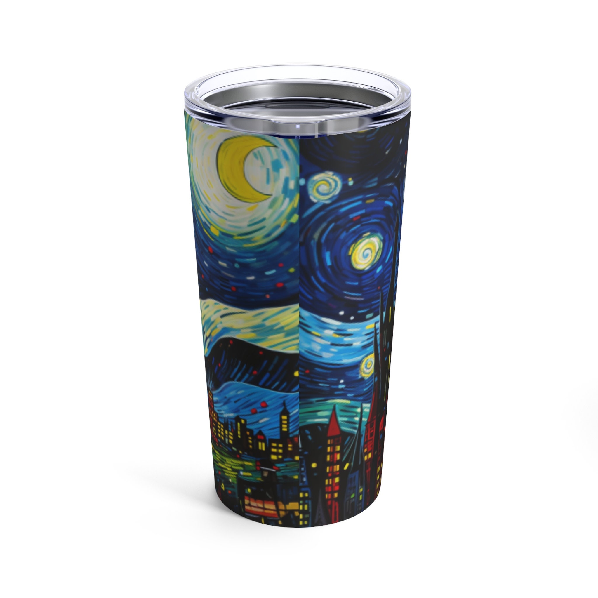 Starry Starry Night City Tumbler, Van Gogh Coffee Cup, Colorful, Travel ...