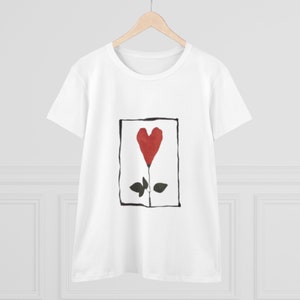 Rachel Green Heart Rose Midweight Cotton Tee Friends T Shirt Rachel ...
