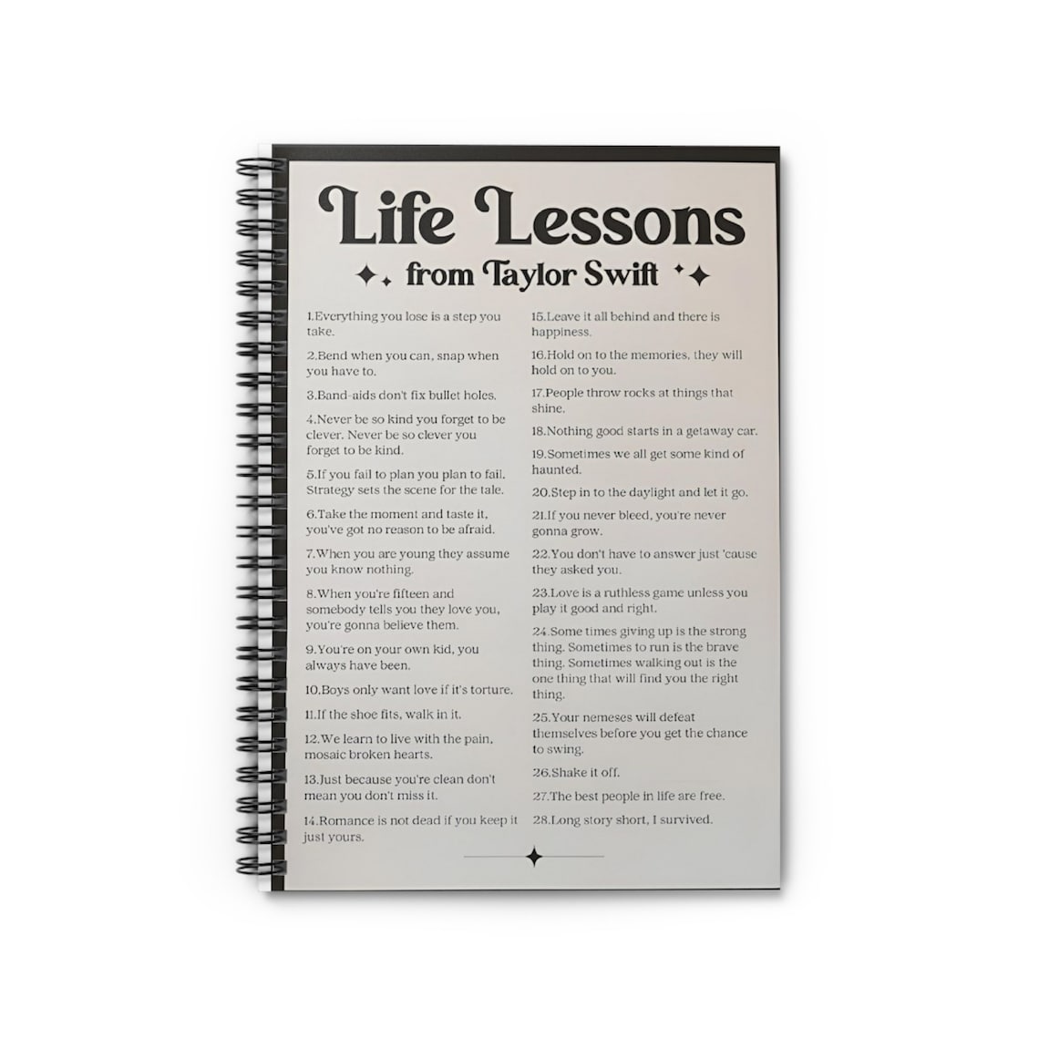 Taylor Swift Lessons Spiral Notebook Ruled Line, Journal, Writer, Notes ...