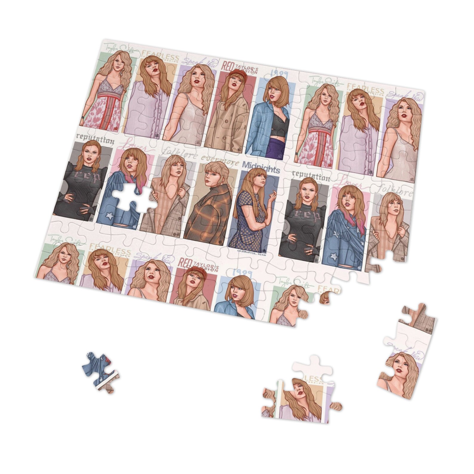 Taylor Swift Albums Cartoon Jigsaw Puzzle Swiftie Eras Tour - Etsy