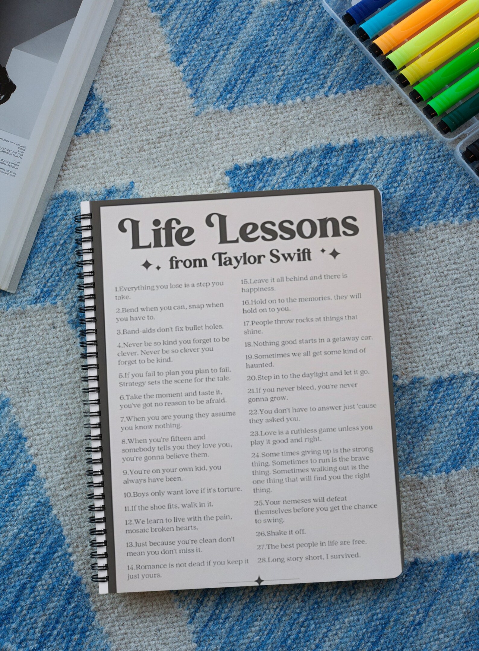 Taylor Swift Lessons Spiral Notebook Ruled Line, Journal, Writer, Notes ...