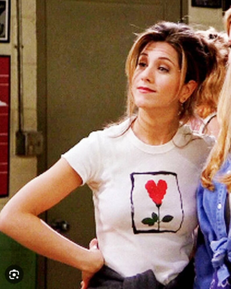 Rachel Green Heart Rose Midweight Cotton Tee Friends T Shirt Rachel ...