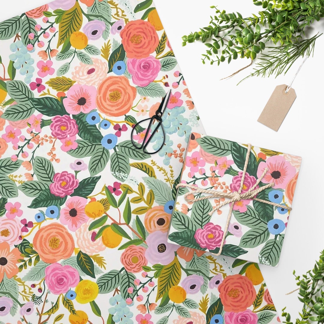 Colorful Flower Wrapping Paper, Gift Wrap Paper, Decoupage Paper ...