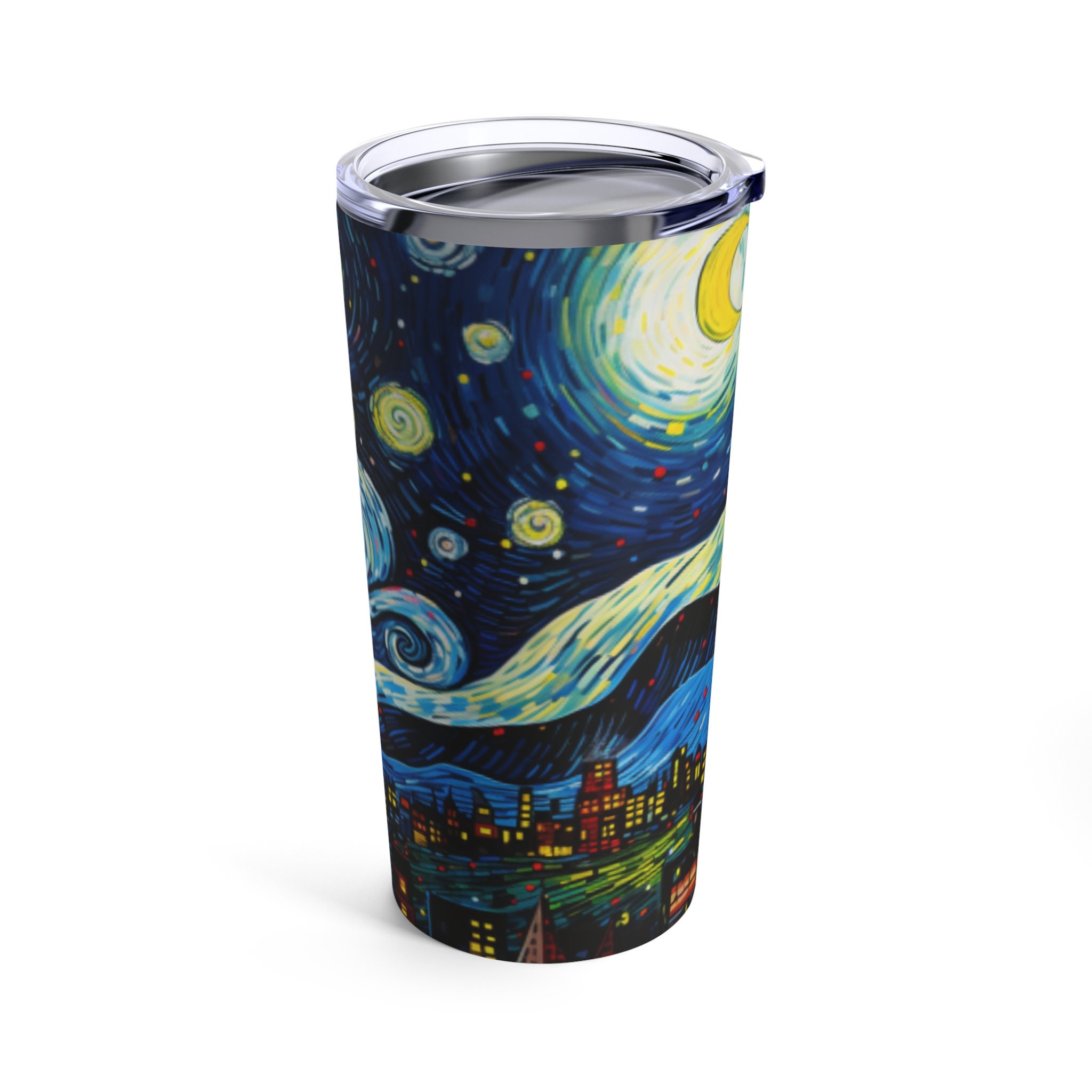 Starry Starry Night City Tumbler, Van Gogh Coffee Cup, Colorful, Travel ...