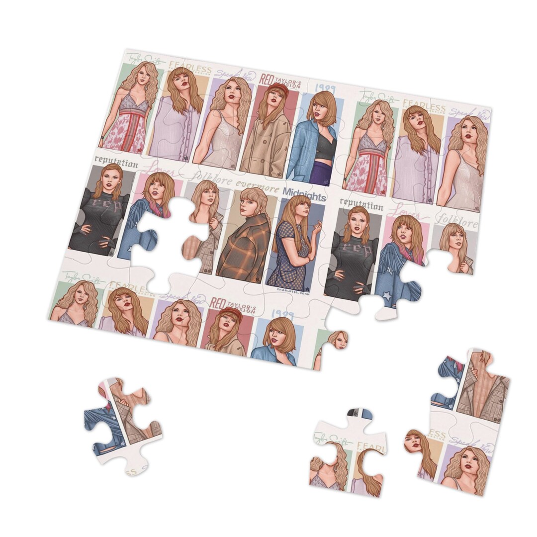 Taylor Swift Albums Cartoon Jigsaw Puzzle Swiftie Eras Tour - Etsy