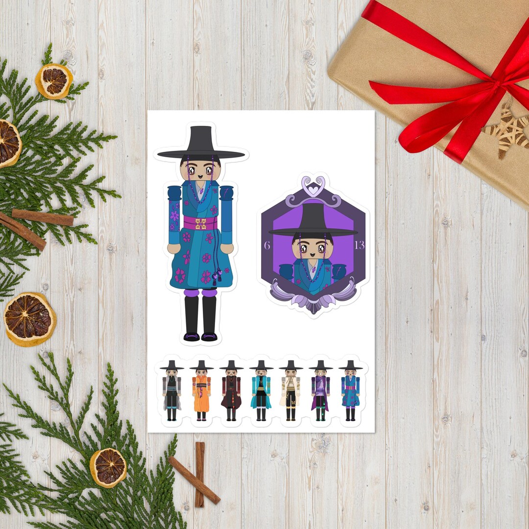 K-pop Korean Hanbok the Golden One Nutcracker Stickers of Full-body ...