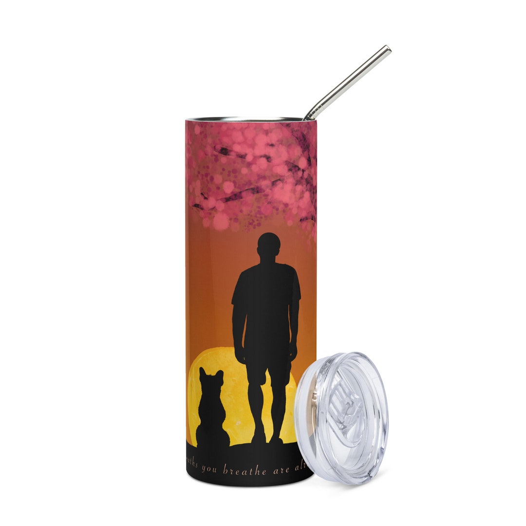 K-pop Man With Dog moni Watching Sunset Under Cherry Blossom Tree ...