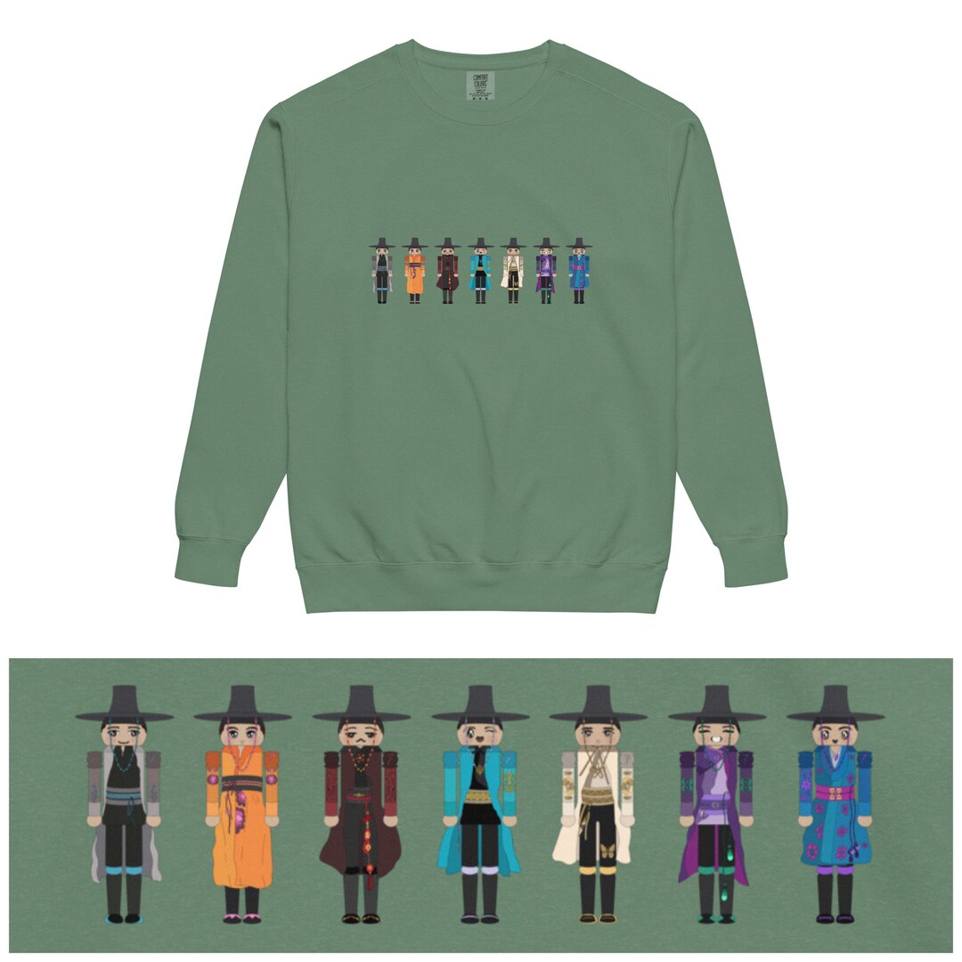 K-pop Korean Hanbok Nutcrackers With OT7 Group Cartoons With Mic Colors ...
