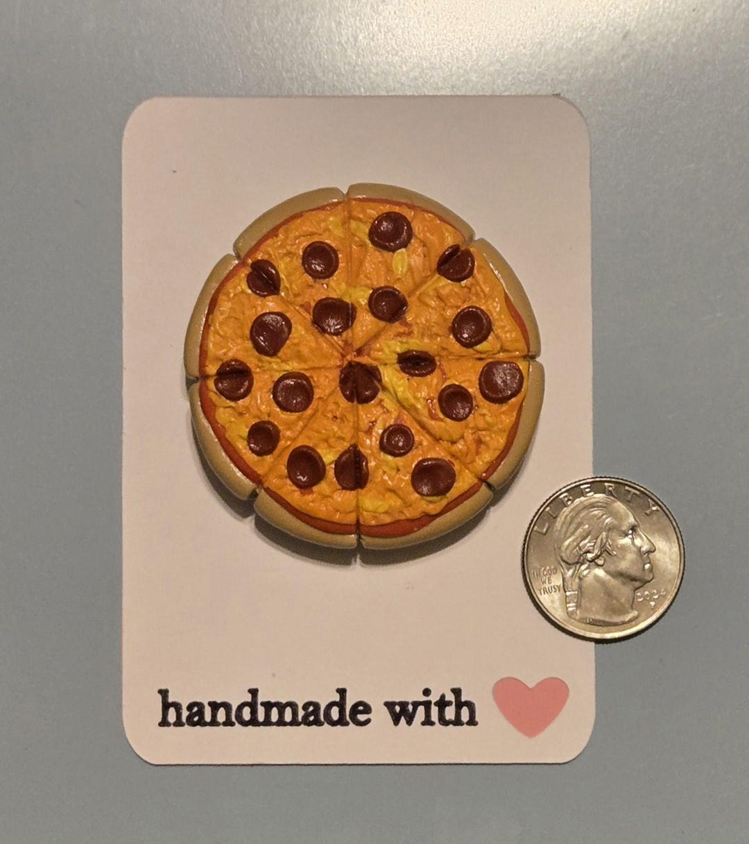 Handmade Pepperoni Pizza Clay Magnet: Kawaii Locker Decor - Etsy