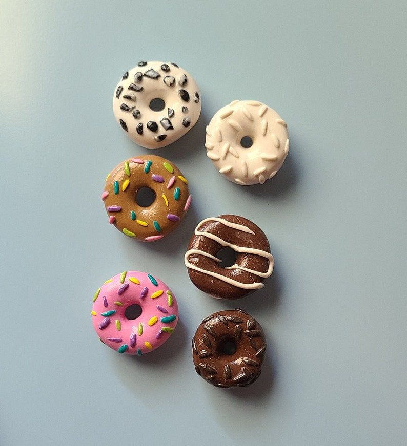 Kawaii Donut Magnets - Handmade Polymer Clay Set of 6 - Etsy