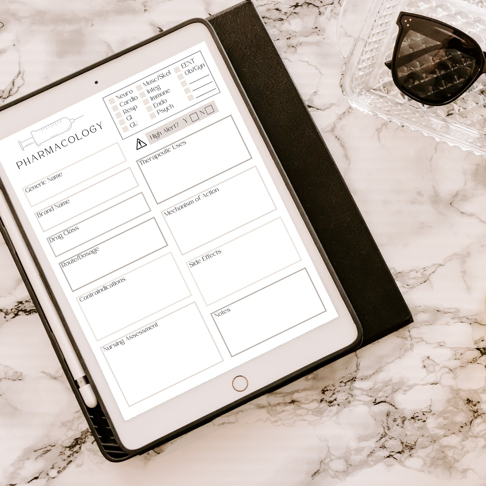 Pharmacology Template Nursing School Printable Fillable - Etsy