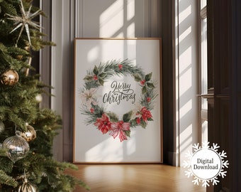 Joy Peace Love Wall Print Christmas Poster Xmas Print - Etsy