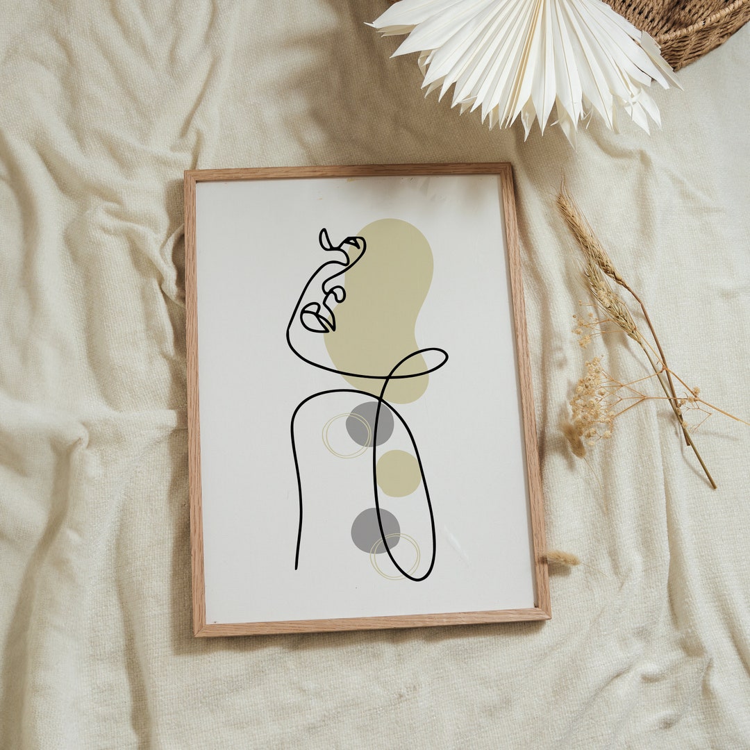 Female Line Art Print Abstract One Line Body Wall Art Minimalist