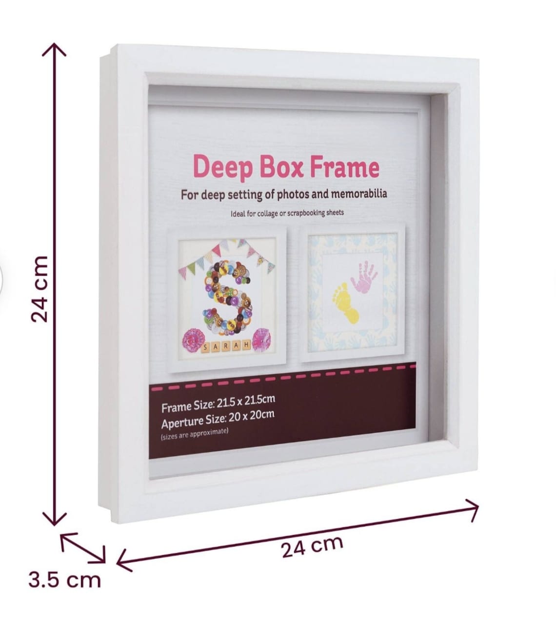Handmade Personalised Girls 1st Birthday Shadow Box White Frame for ...