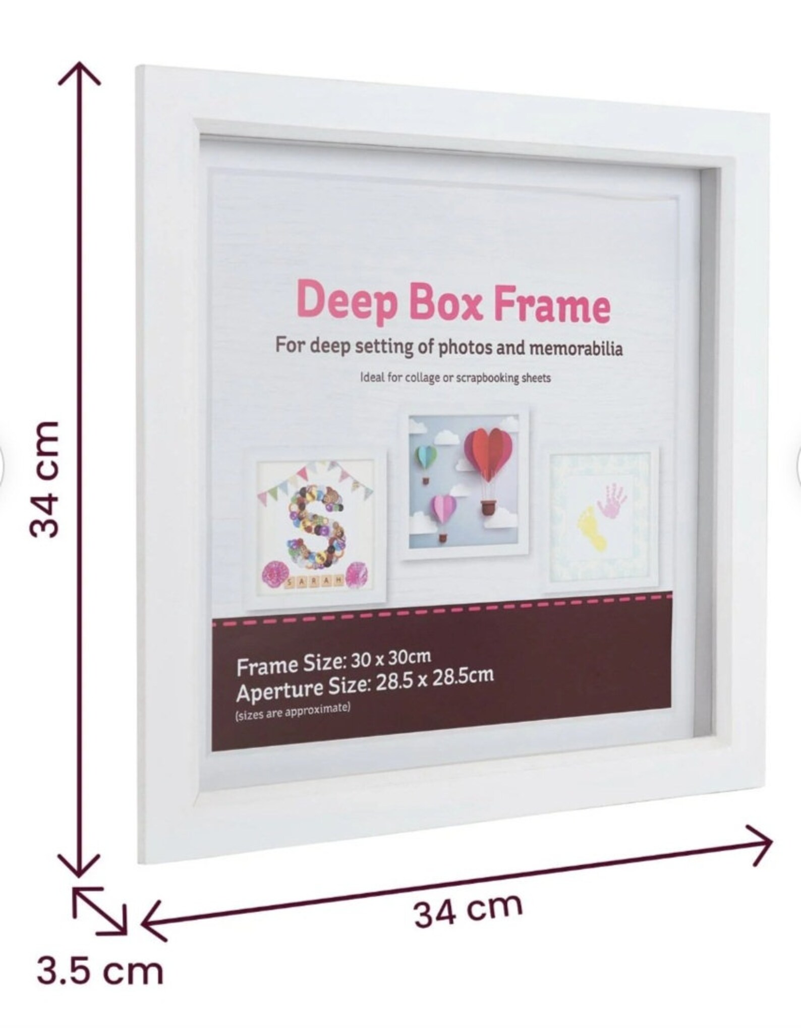 Handmade Personalised Girls 1st Birthday Shadow Box White Frame for ...