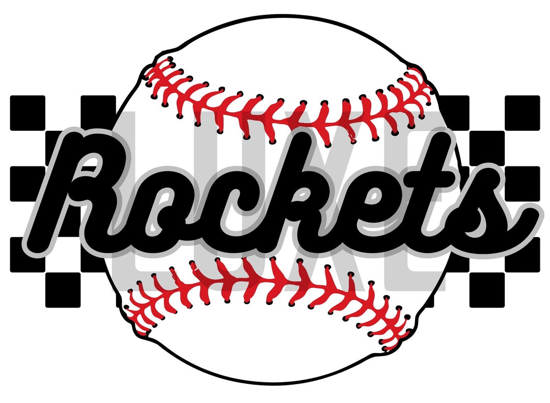 Checkerboard Rockets Baseball PNG - Etsy