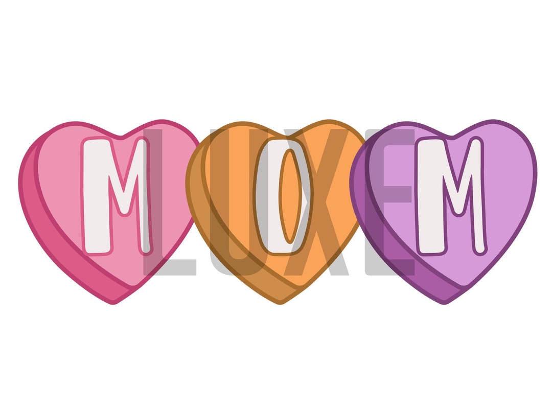 Mom Candy Hearts PNG - Etsy