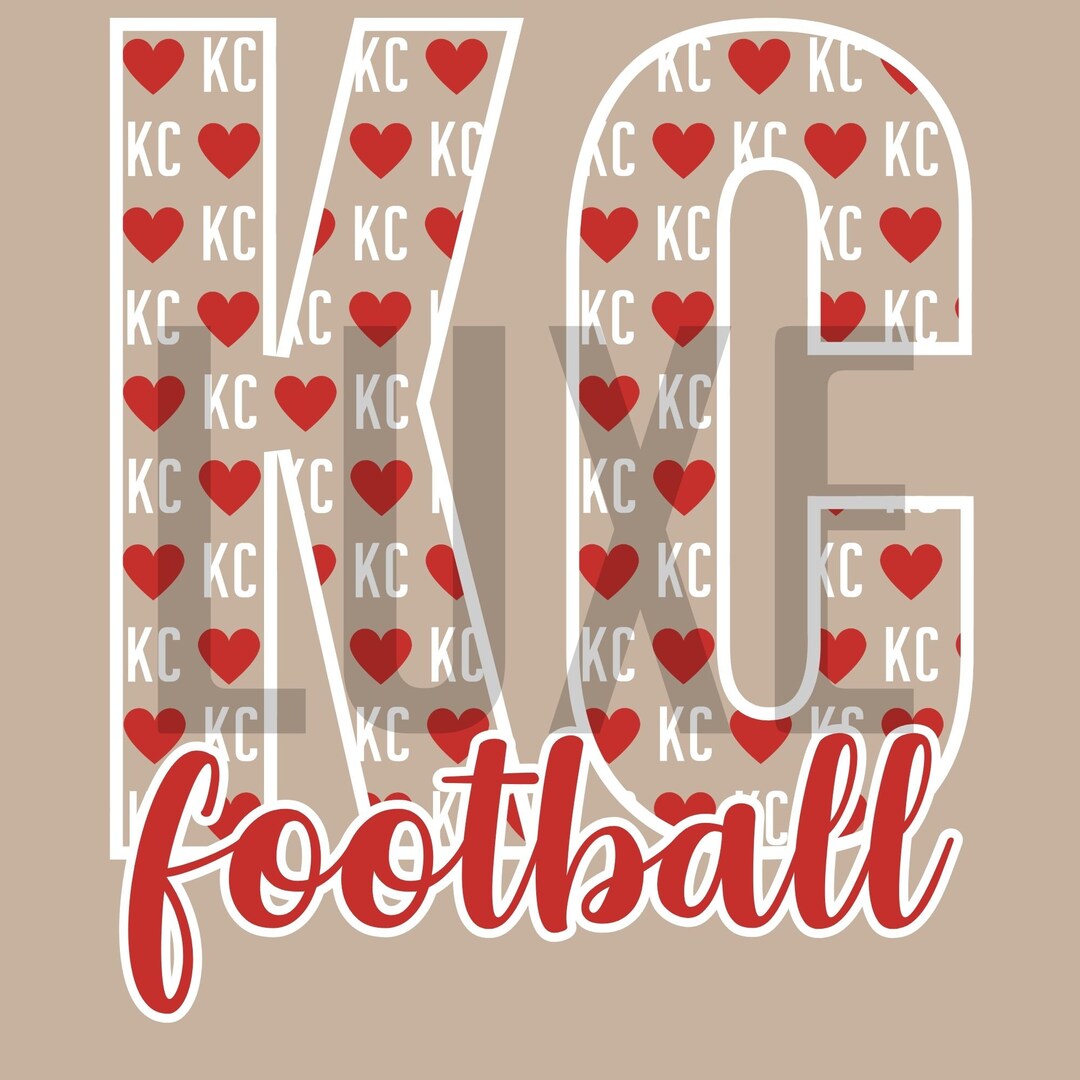 KC Hearts Football PNG - Etsy