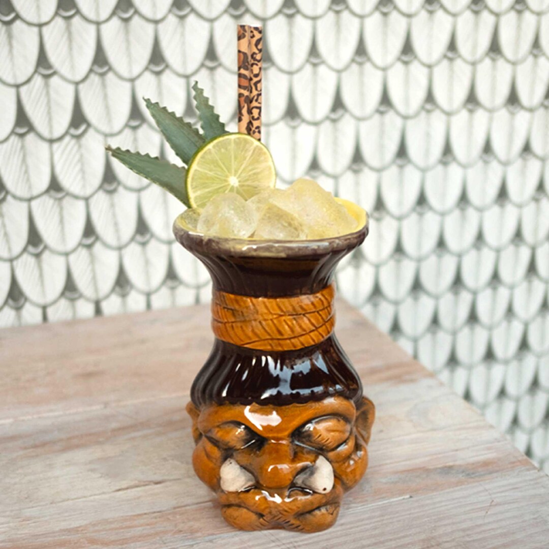 Shrunken Head Hand Painted Tiki Mug - Etsy