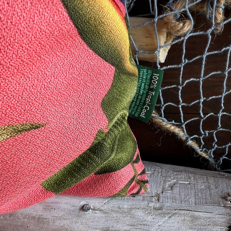 Tropical Hawaiian Barkcloth Cushion Cover | Pink Tropical Bird of ...