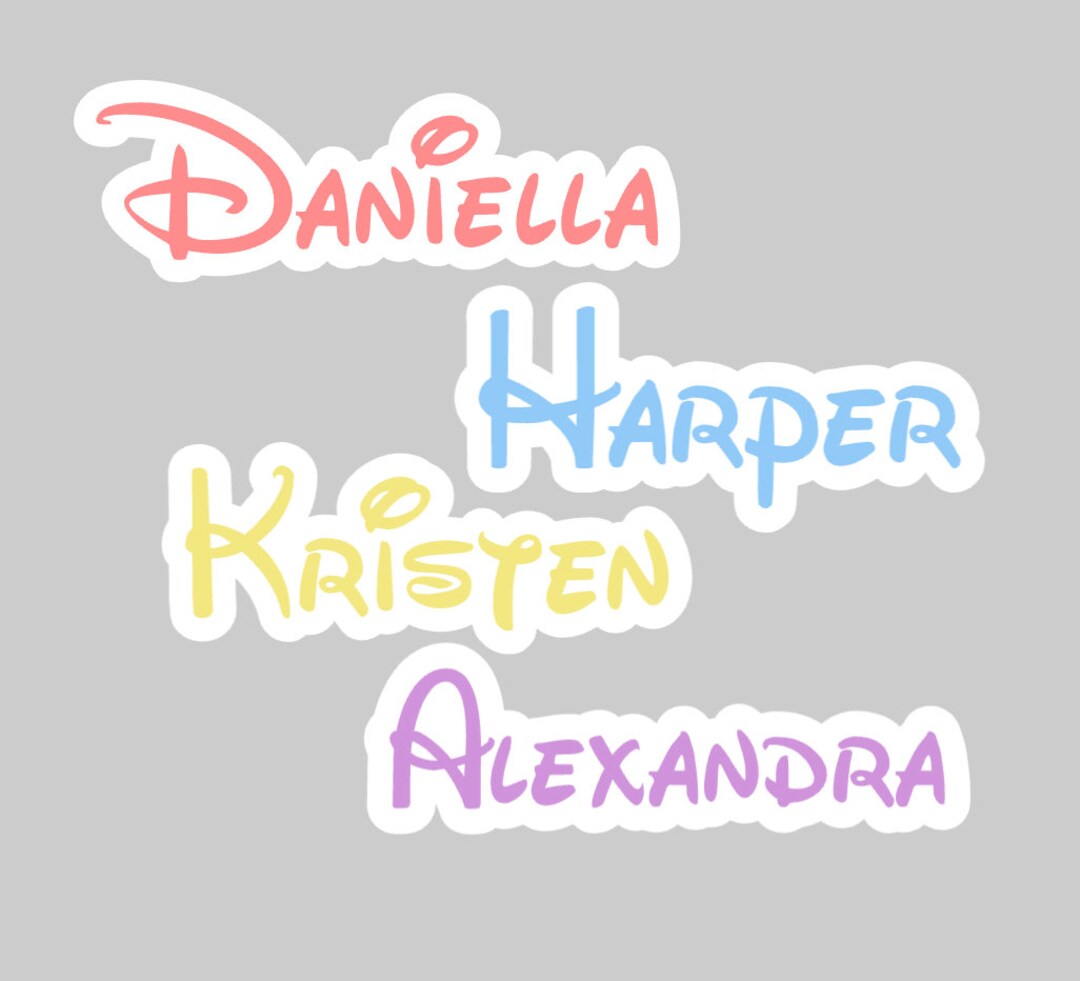 Custom Disney Name Sticker - Etsy