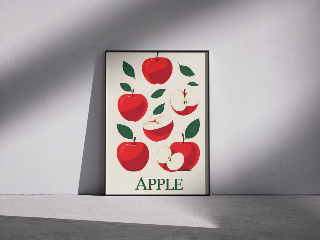 Juicy Red Apple Wall Art – High-resolution Digital Print, Instant ...