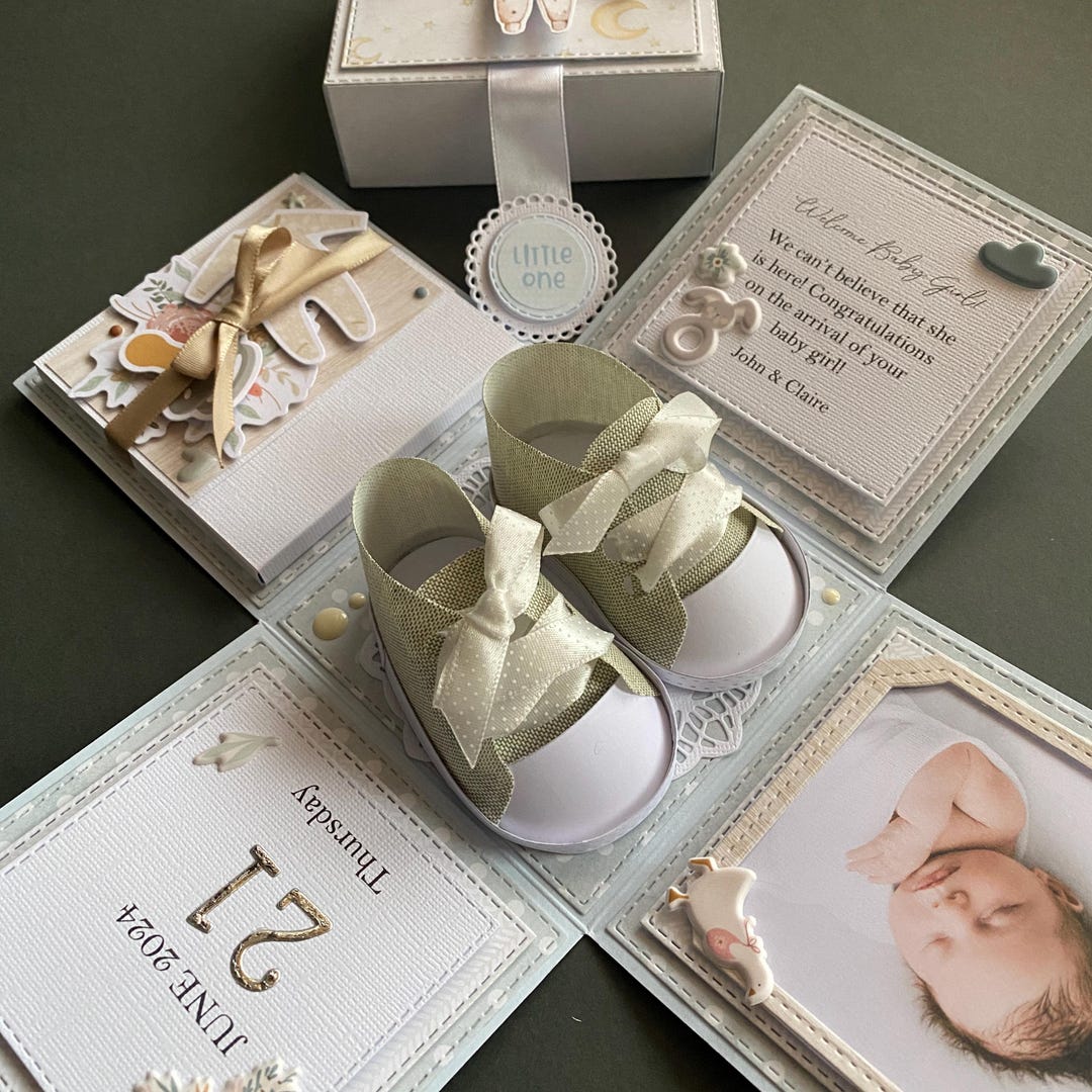 Personalised/ Custom Exploding Box Card/ Explosion Box New Baby / New ...