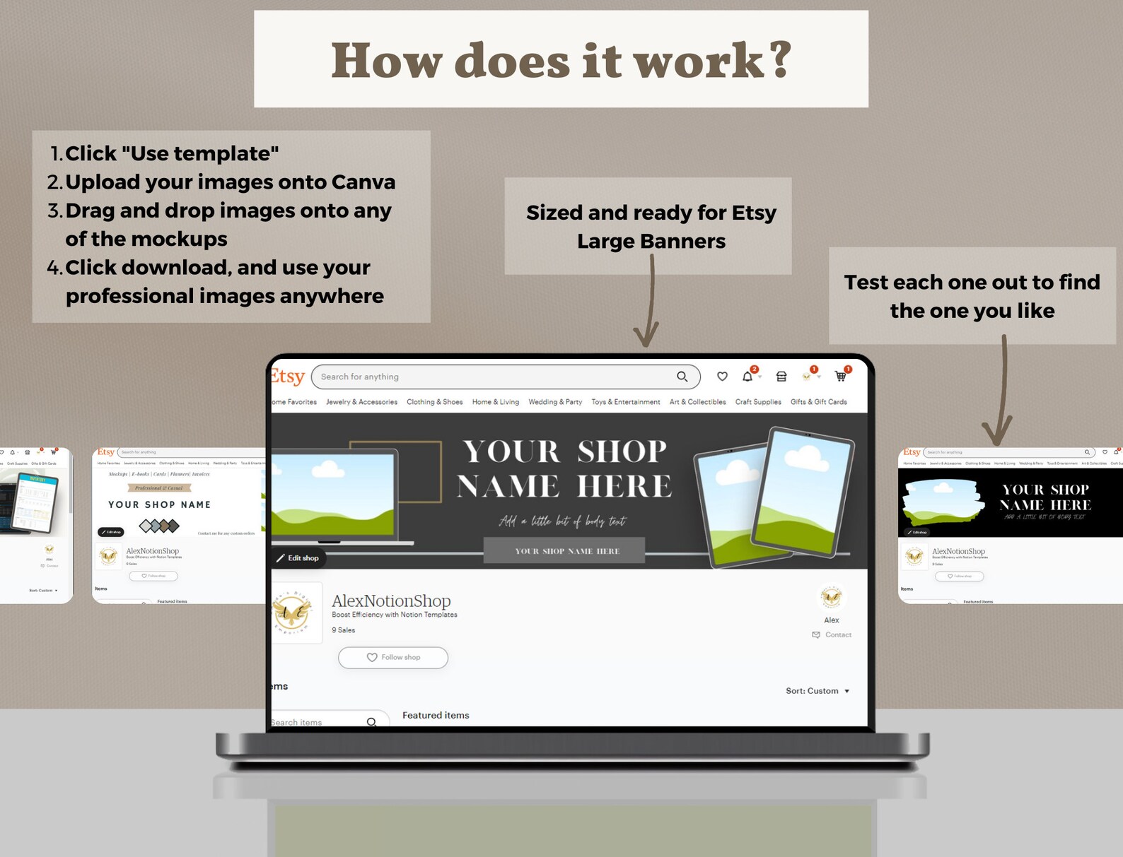 Etsy Shop Banner Mockups, Professional Shop Banners, Canva Etsy Shop ...