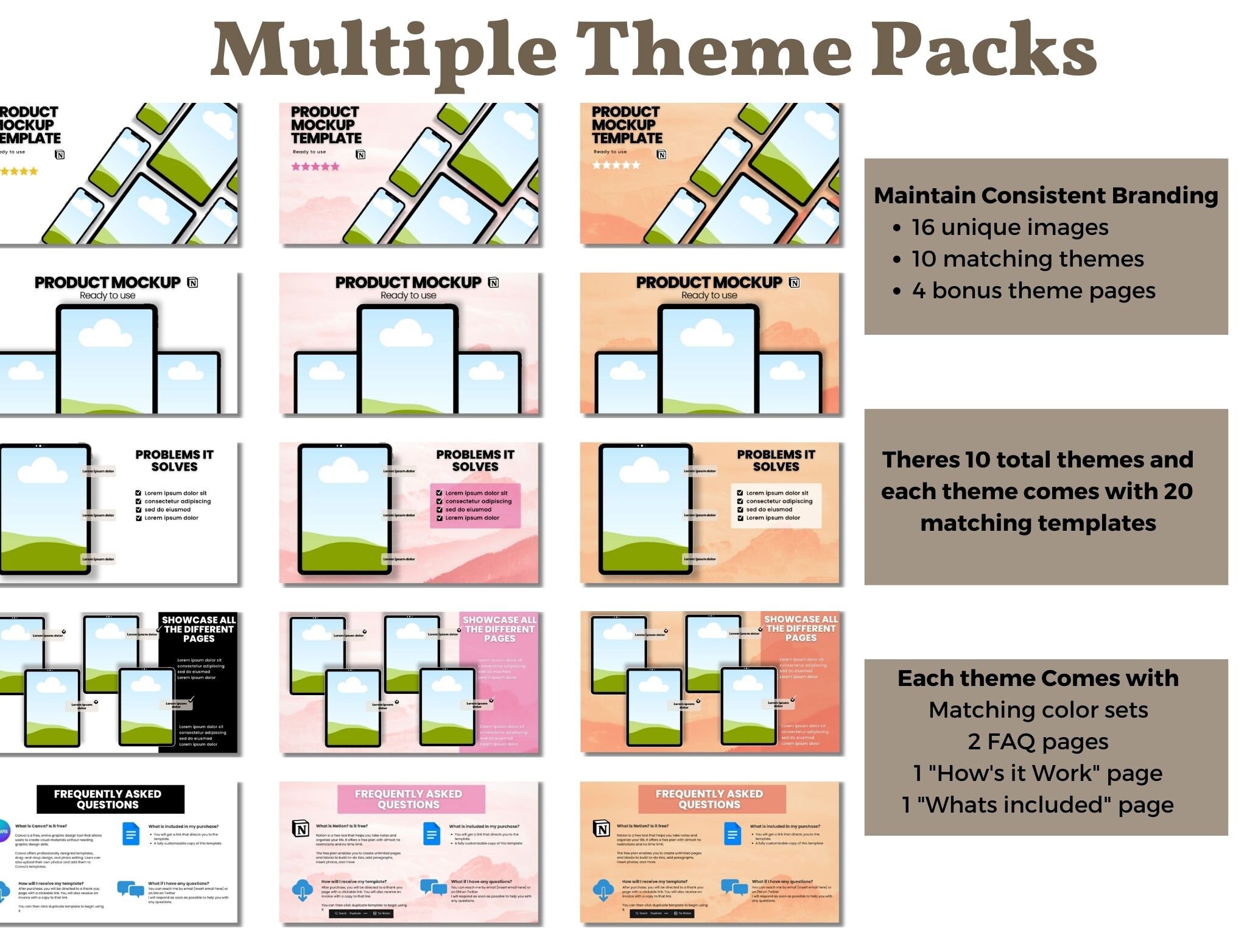 Digital Product Mockup Templates | Canva Template | Digital Download ...
