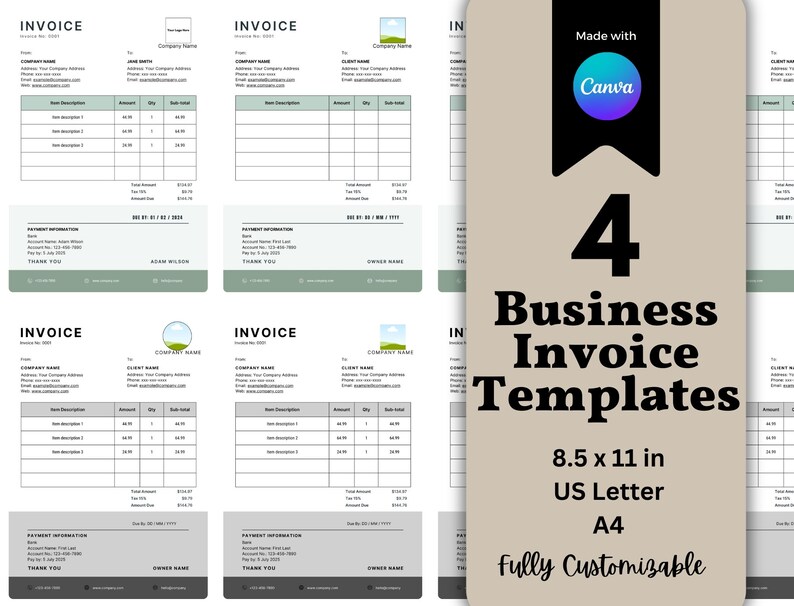 Business Invoice Template Form | Invoice Form | Professional Invoice ...