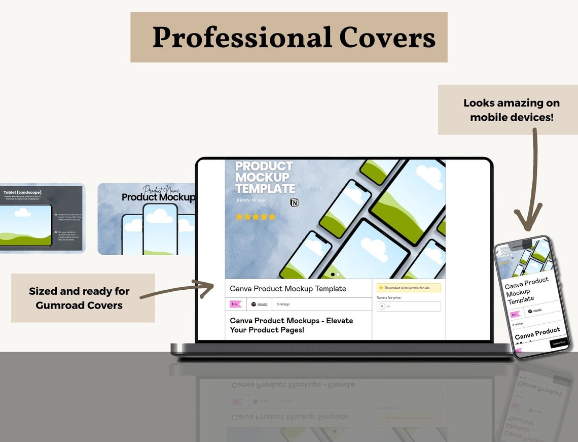 Digital Product Mockup Templates | Canva Template | Digital Download ...