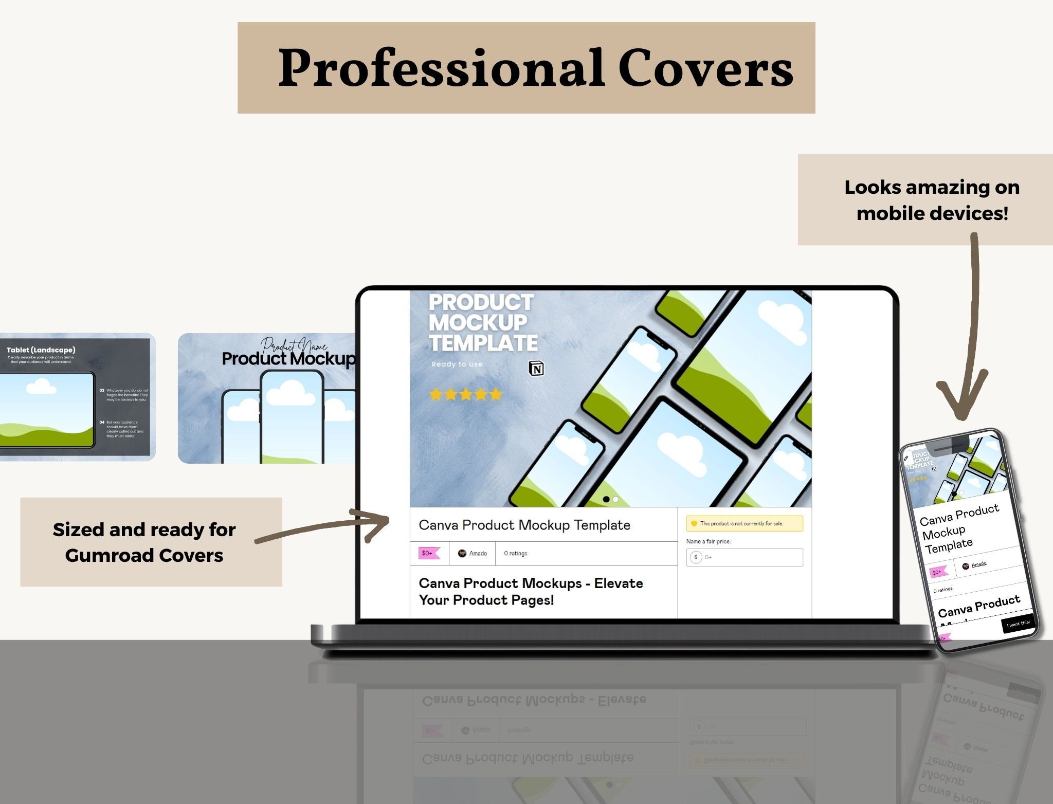 Digital Product Mockup Templates | Canva Template | Digital Download ...
