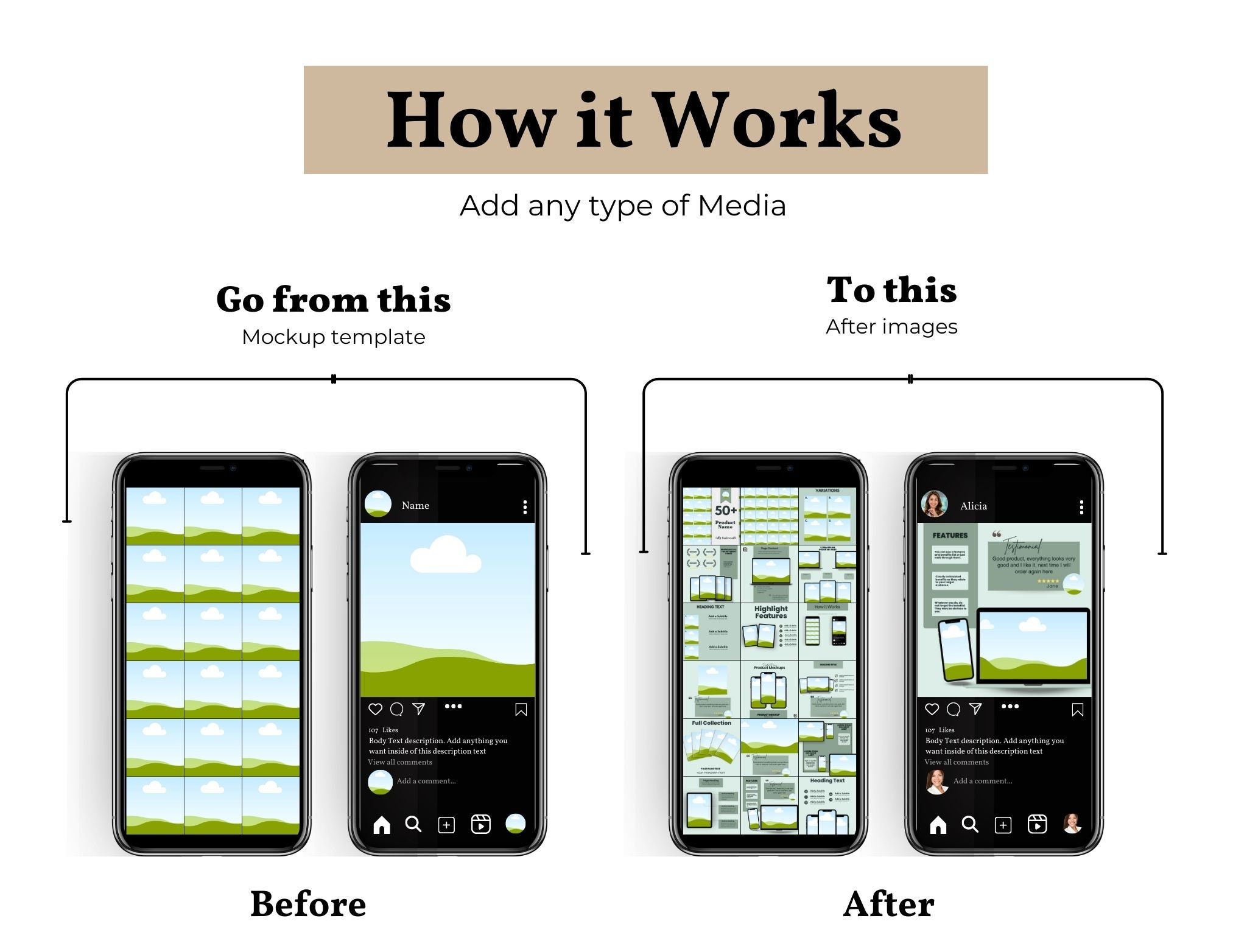 Instagram Square Mockup Template | Canva Design | Digital Products ...