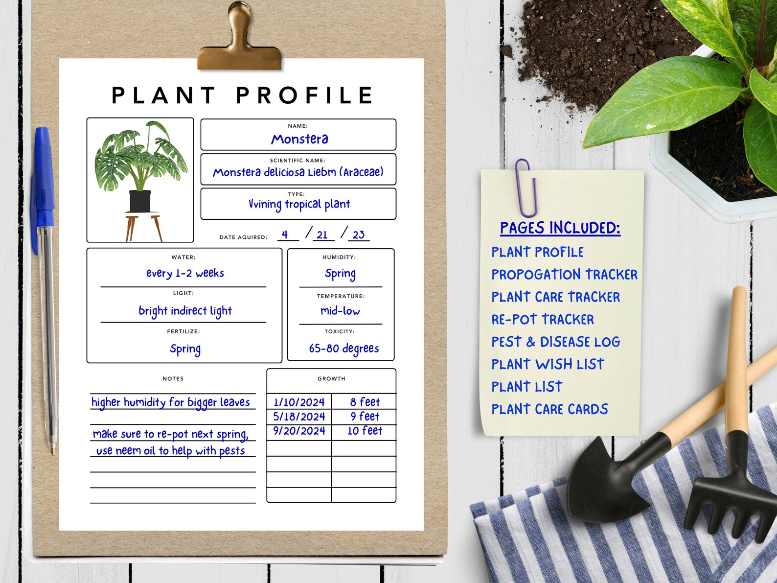 Plant Care Pages - Goodnotes and Printable, Journal Pages, Plant Care ...