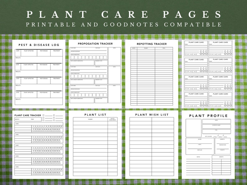 Plant Care Pages - Goodnotes and Printable, Journal Pages, Plant Care ...