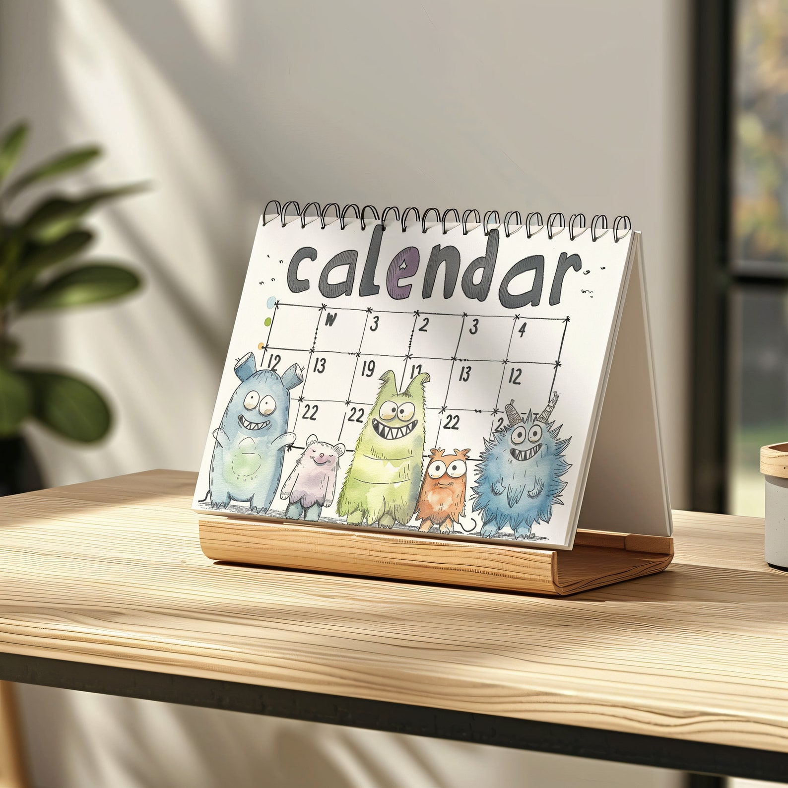 Tischkalender Mockup, Digitales Planer Design, Büro Schreibtisch Dekor ...