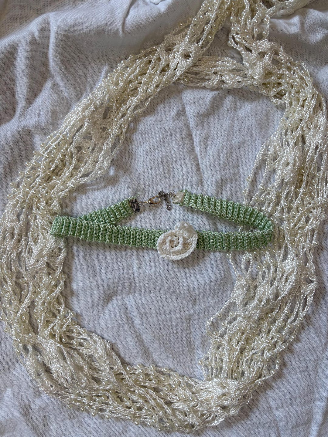 Crochet Shell Choker Necklace - Etsy
