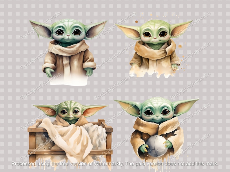 Baby Yoda Clipart, 24 Baby Yoda PNG, Galactic Baby Hero Bundle - Etsy