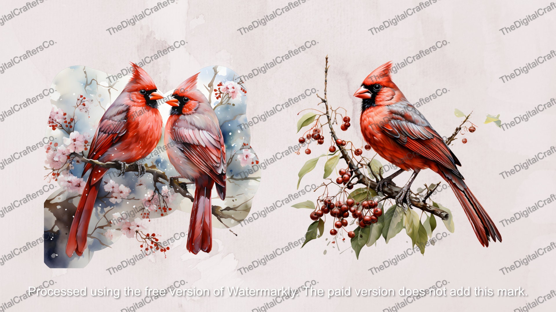 Red Cardinal SVG PNG Collection | Watercolor Red Cardinal Clipart ...