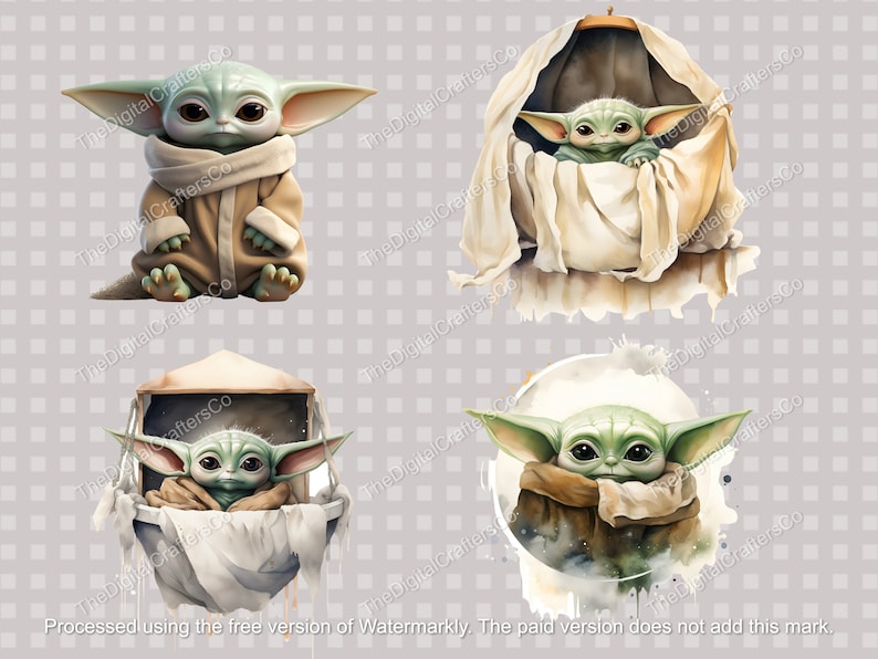 Baby Yoda Clipart, 24 Baby Yoda PNG, Galactic Baby Hero Bundle - Etsy
