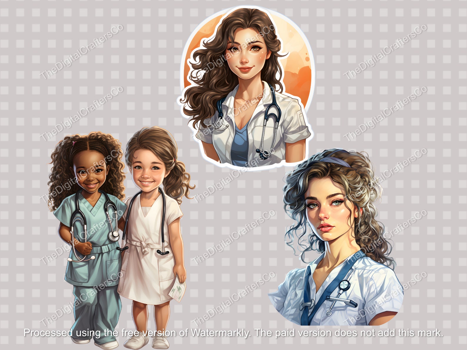 Watercolor Nurse & Doctor Clipart: 23 PNG Images (digital Download) - Etsy