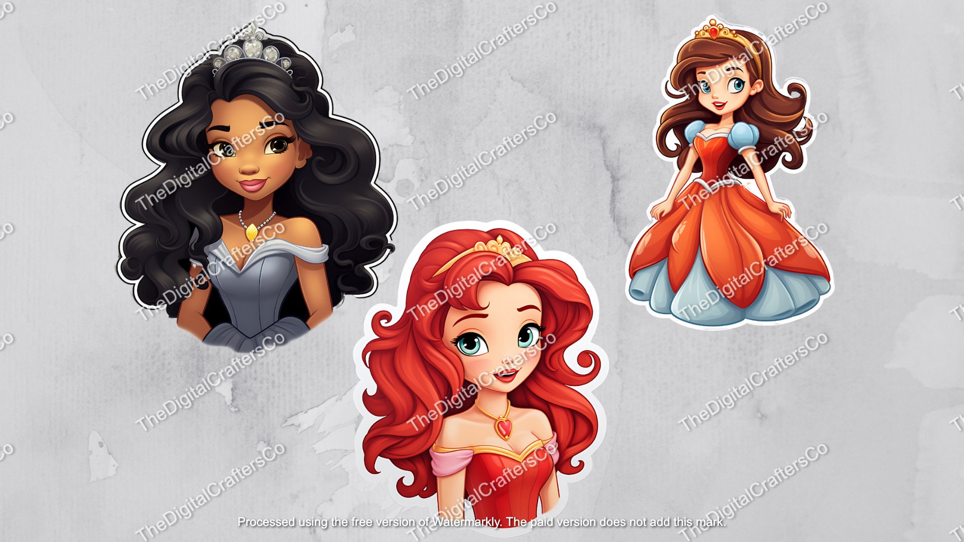 Cute Princess PNG Collection Princess Sticker Instant Download 24 High ...