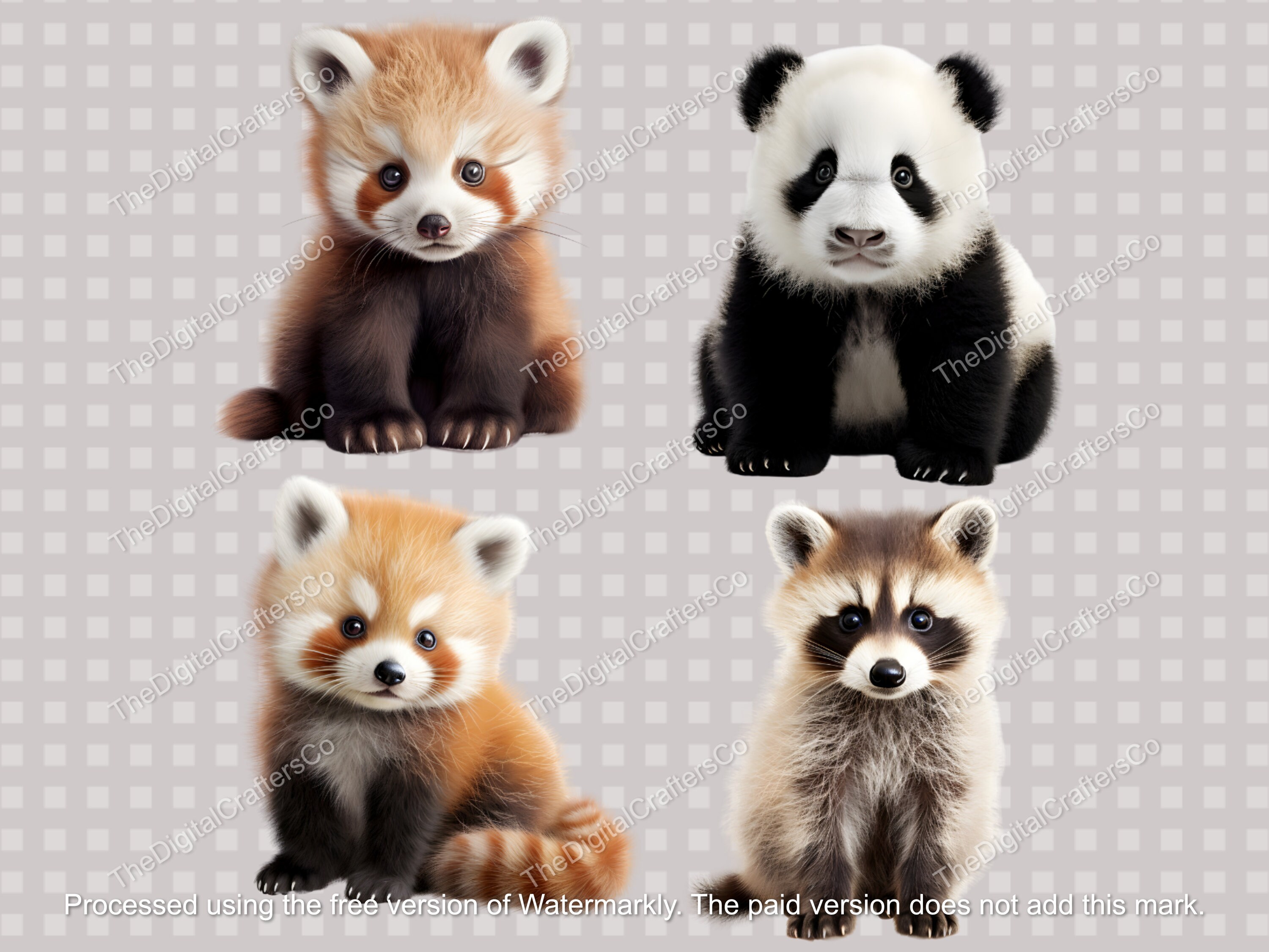Baby Animals Clipart Set, 24 Cute Baby Animals PNG, Watercolor Baby ...
