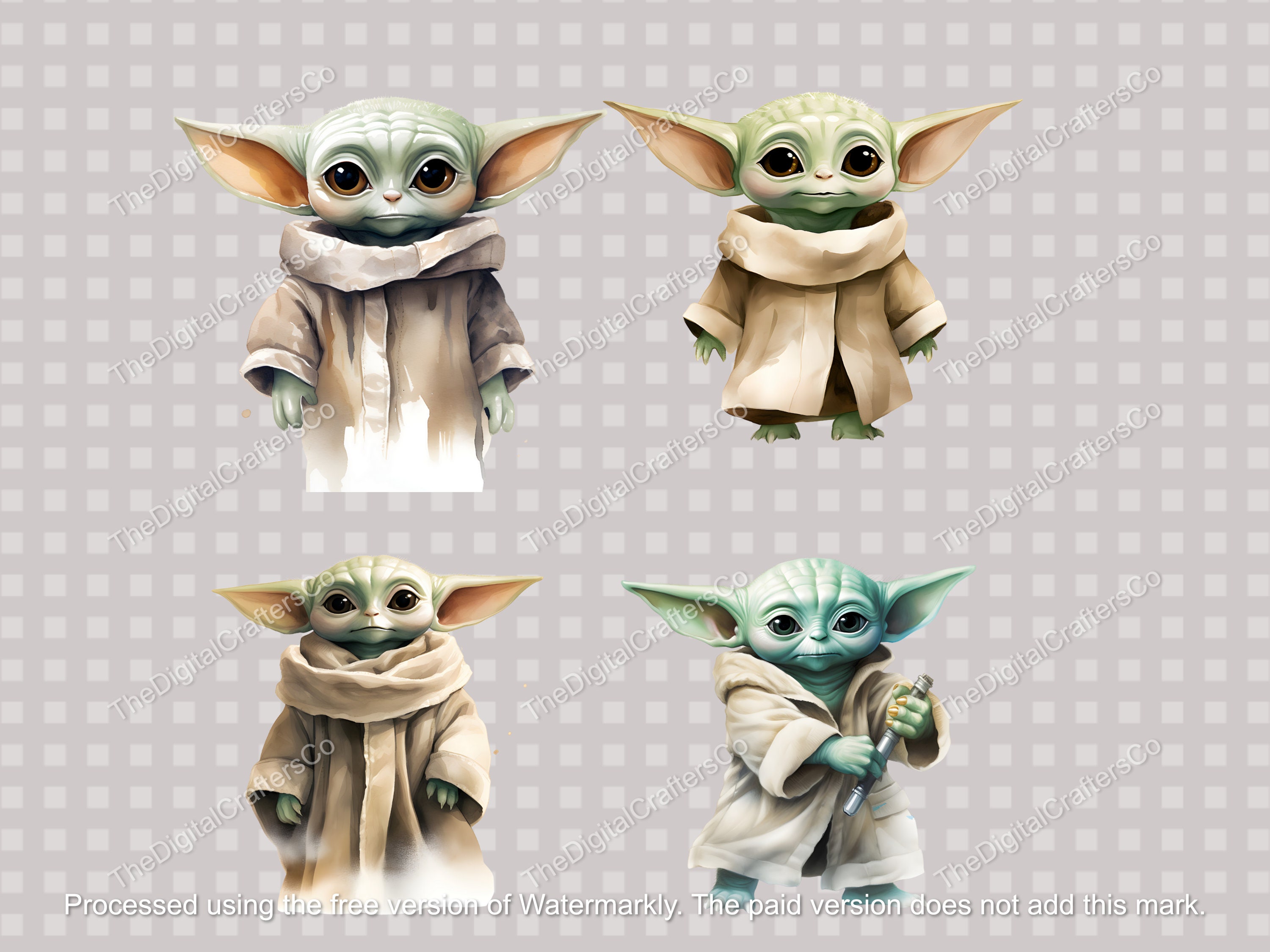 Baby Yoda Clipart, 24 Baby Yoda PNG, Galactic Baby Hero Bundle - Etsy