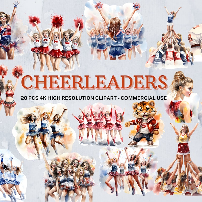 Cheerleader Clip Art - Etsy