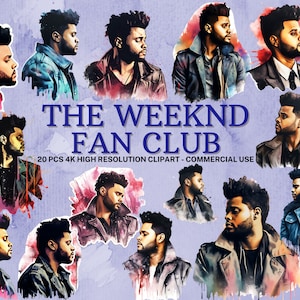 The Weeknd Fan Club Clipart Collection the Weeknd Watercolor Clipart ...