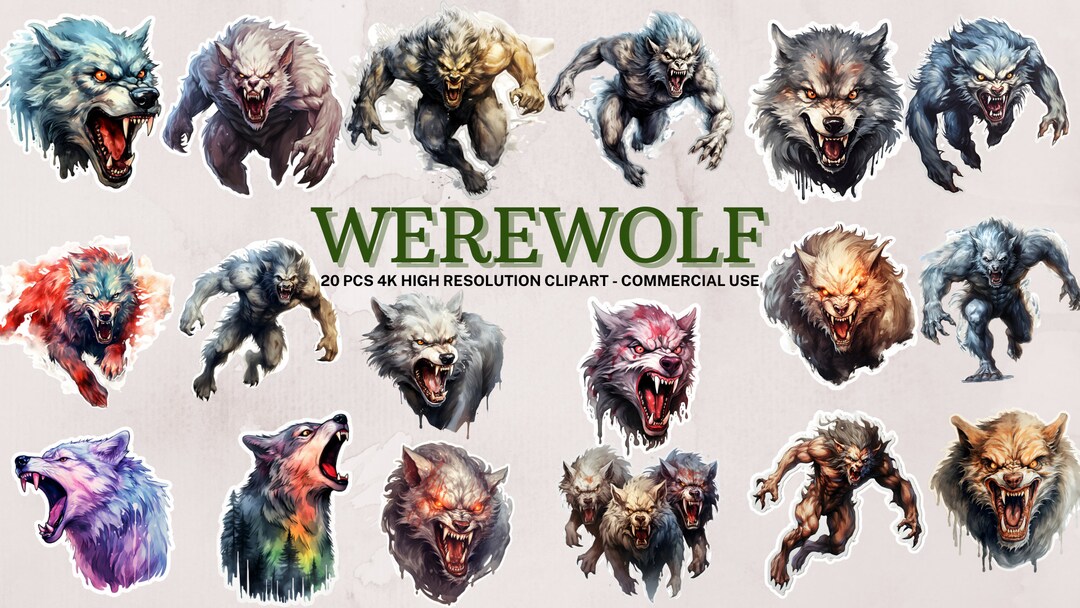 Werewolf SVG PNG Collection | Werewolf Clipart | Instant Download | 20 ...