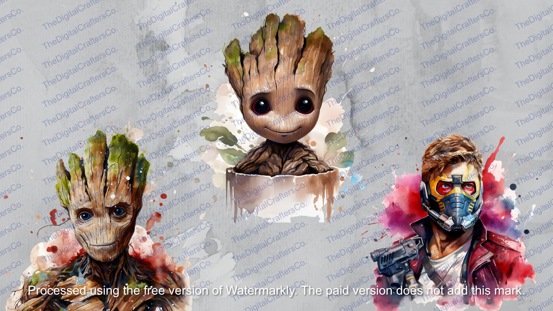 Galaxy Guardians Clipart Set: Groot, Rocket Raccoon (PNG Digital ...