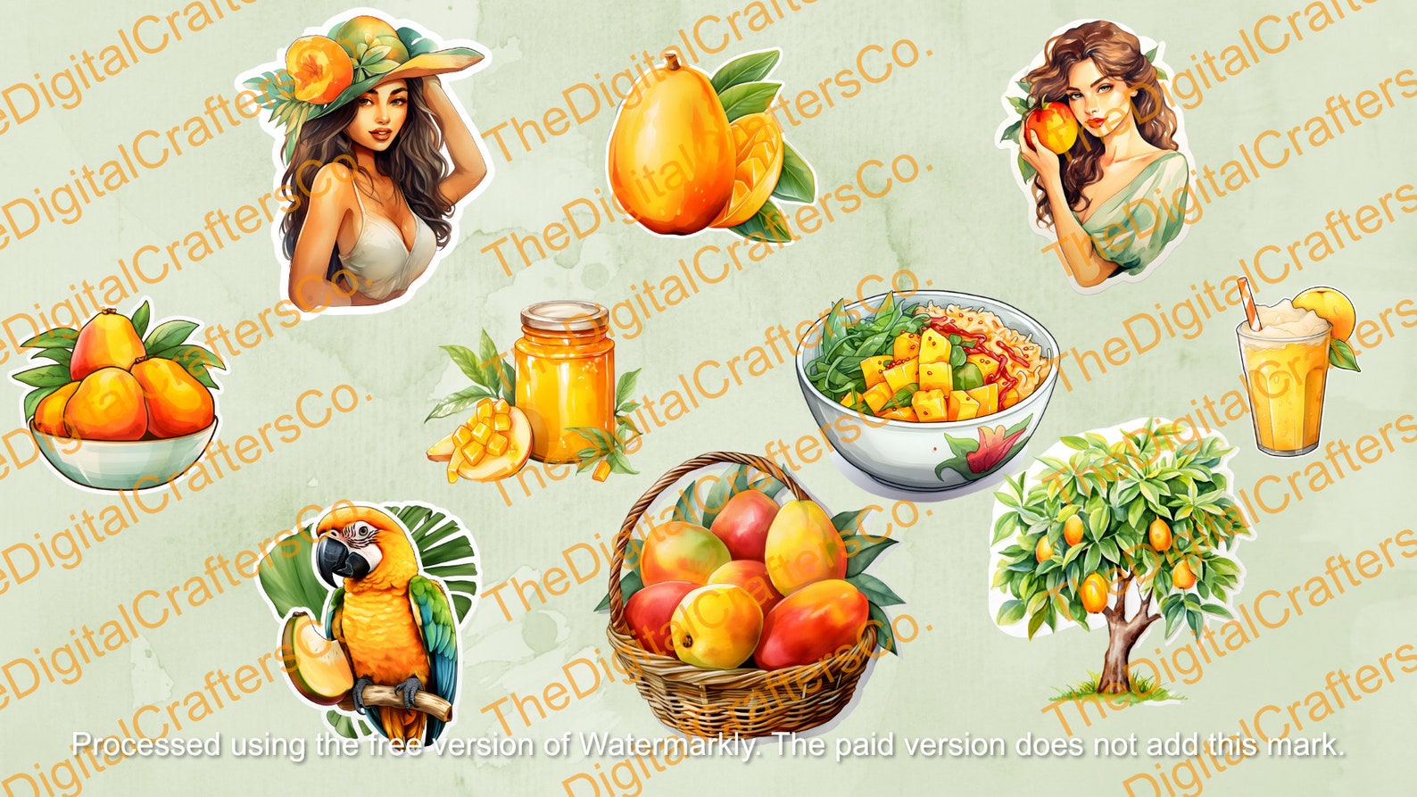 Mango SVG Collection Watercolor Mango Clipart Mango PNG Mango Sticker ...