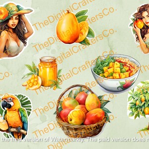 Mango SVG Collection Watercolor Mango Clipart Mango PNG Mango Sticker ...